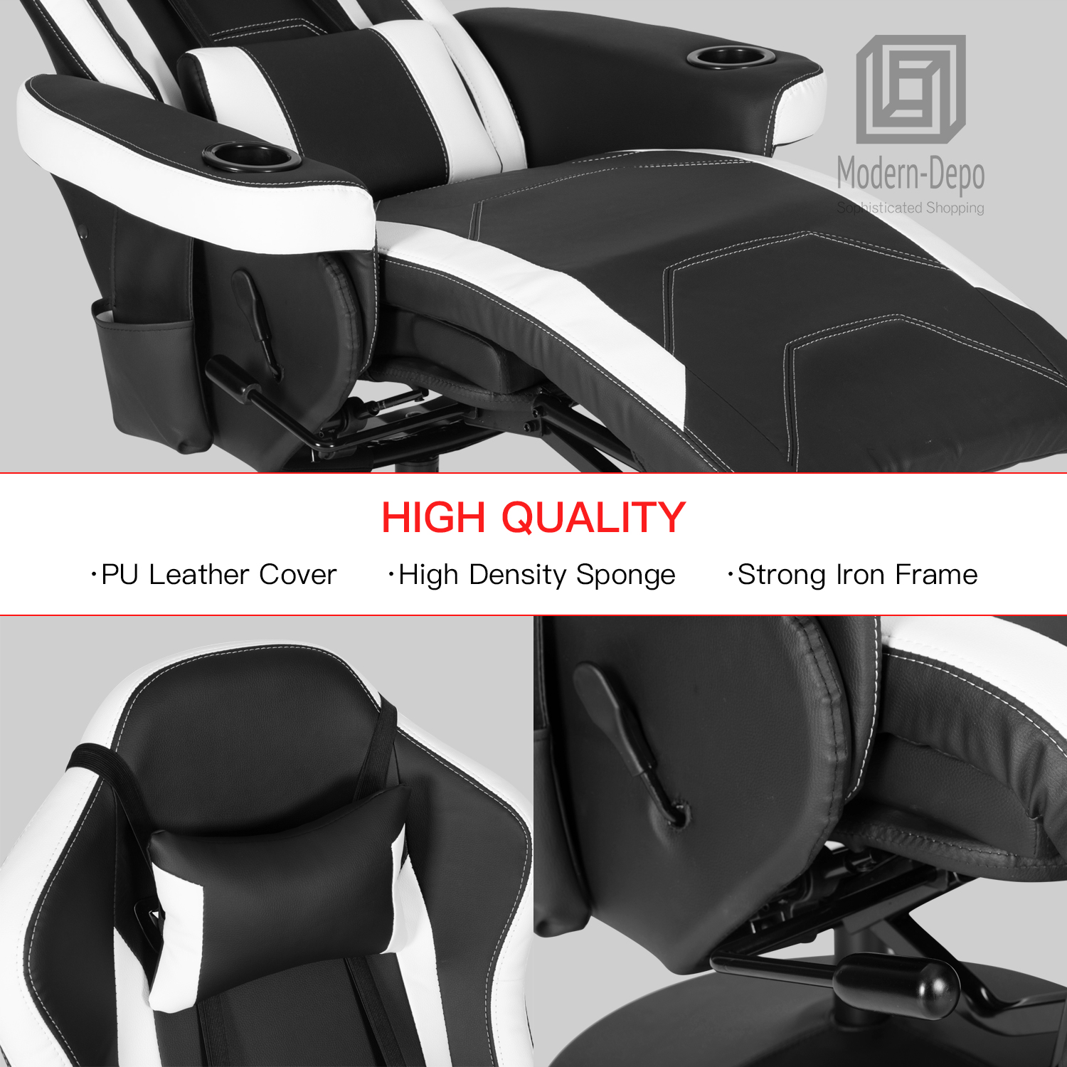 Ergonomic Video Computer Office Gaming Chair Adjustable Footrest ...