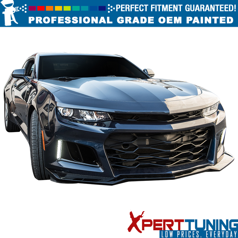 Fit 16-24 Chevy Camaro ZL1 Front Bumper Lip PP #WA464C Satin Steel Gray ...