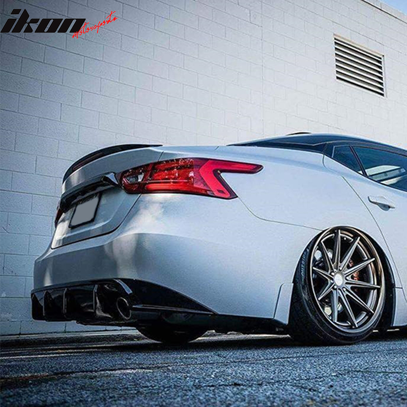 Fits 16-17 Nissan Maxima Sedan Unpainted Black Rear Bumper Diffuser PU ...