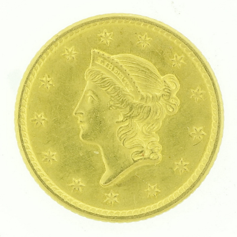 1851 US $1.00 One Dollar Type 1 Gold Liberty Head Gold Currency Bullion ...