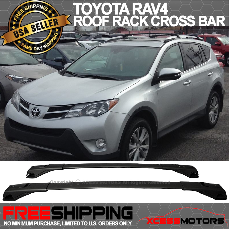 Fits 13-16 Toyota RAV4 Cross Bar Roof Rack Black Top Roof Rack Cross ...