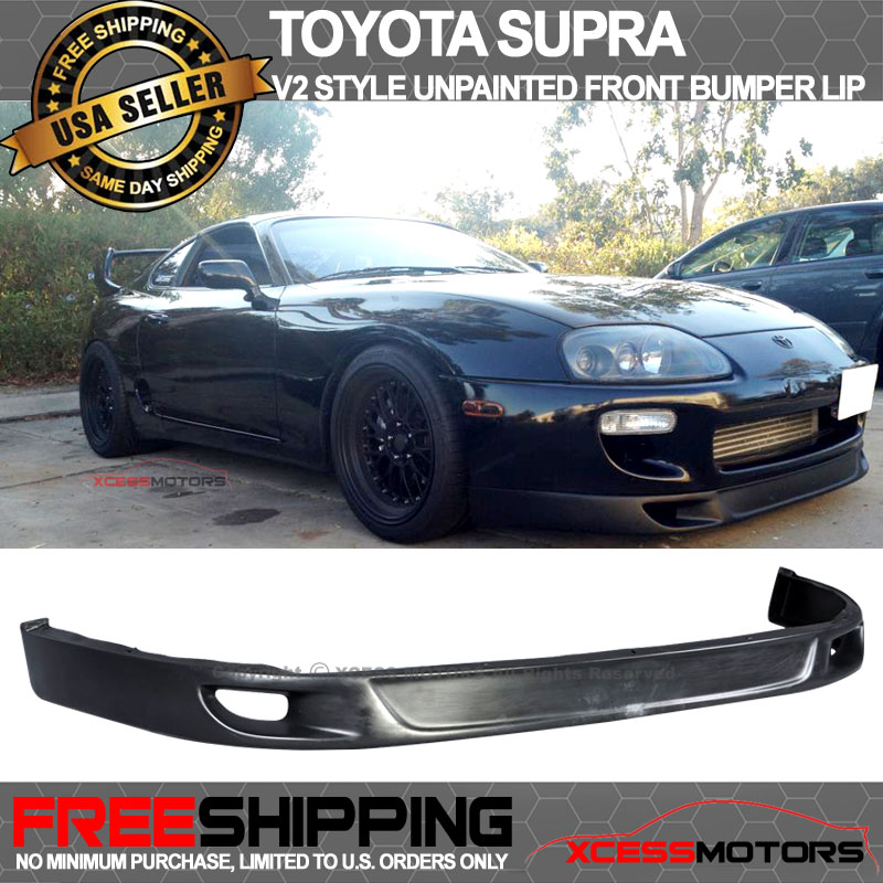 Exterior For 93-98 Toyota Supra V2 Style Front Bumper Lip Poly Urethane ...