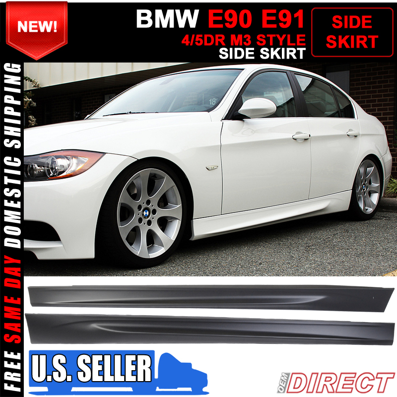 Fits 06-11 BMW E90 E91 3 Series 323I 325I 328I M3 Style Side Skirts ...
