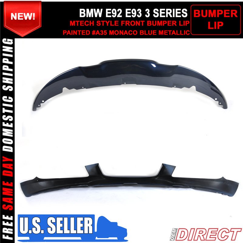 For 07-10 E92 M-Tech Msport Front Aero Lip # A35 Monaco Blue Metallic ...