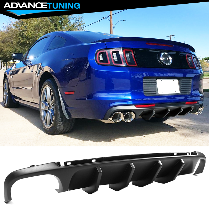 Fits 13-14 Ford Mustang Shelby V2 Style Rear Lower Bumper Lip Diffuser ...