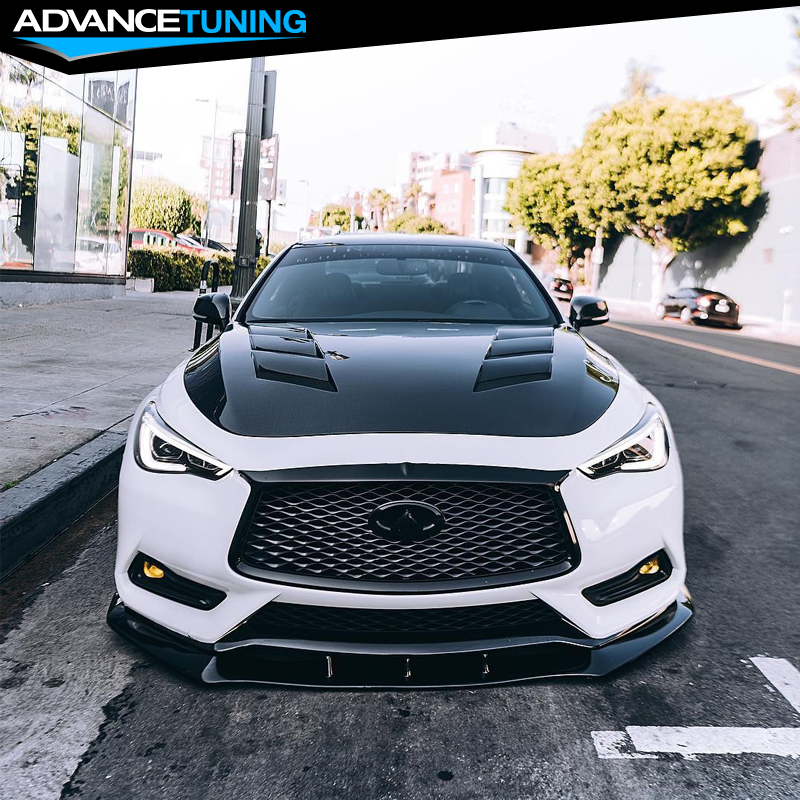 Fits 17-20 Infiniti Q60 Coupe 2Dr IKON V3 Style Front Bumper Lip ...