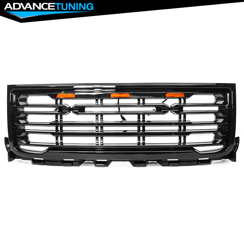 Fits 11-14 GMC Sierra 2500 3500 Front Bumper Grille Gloss Black | eBay