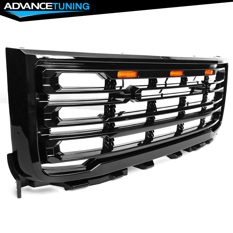 Fits 11-14 GMC Sierra 2500 3500 Front Bumper Grille Gloss Black | eBay