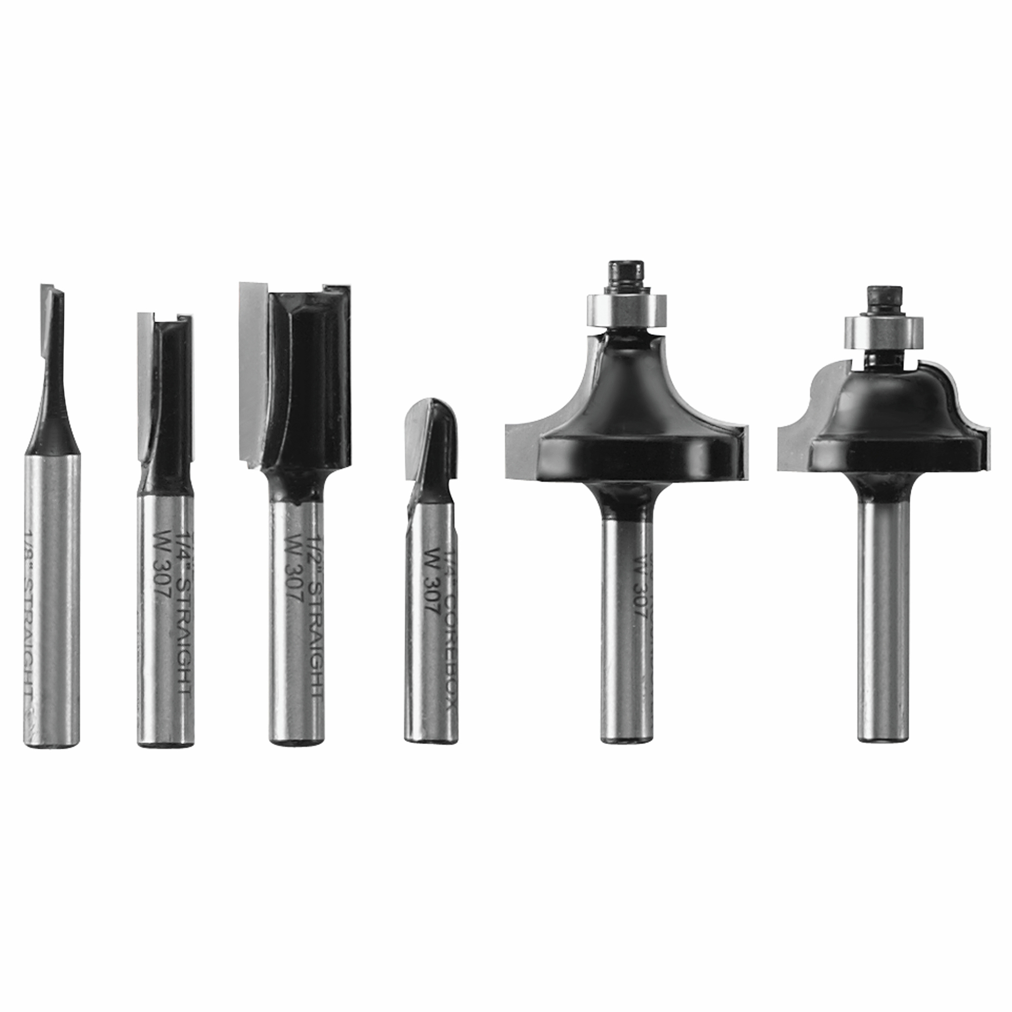 SKIL 91006 6-Piece Controlled Depth Heat-Treated Carbide Router Bit Set ...