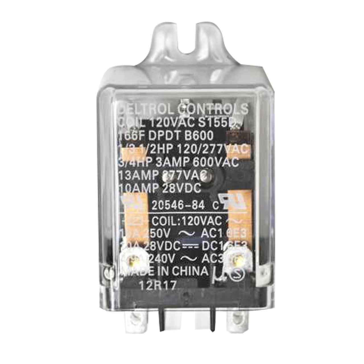 Miller 113247 Relay, Encl 12Vdc Dpdt 20A/120Vac 8Pin Flange Mtg