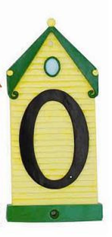 Neighborhood Yellow and Green House Number Painted Resin Zero 0 - Mary ...