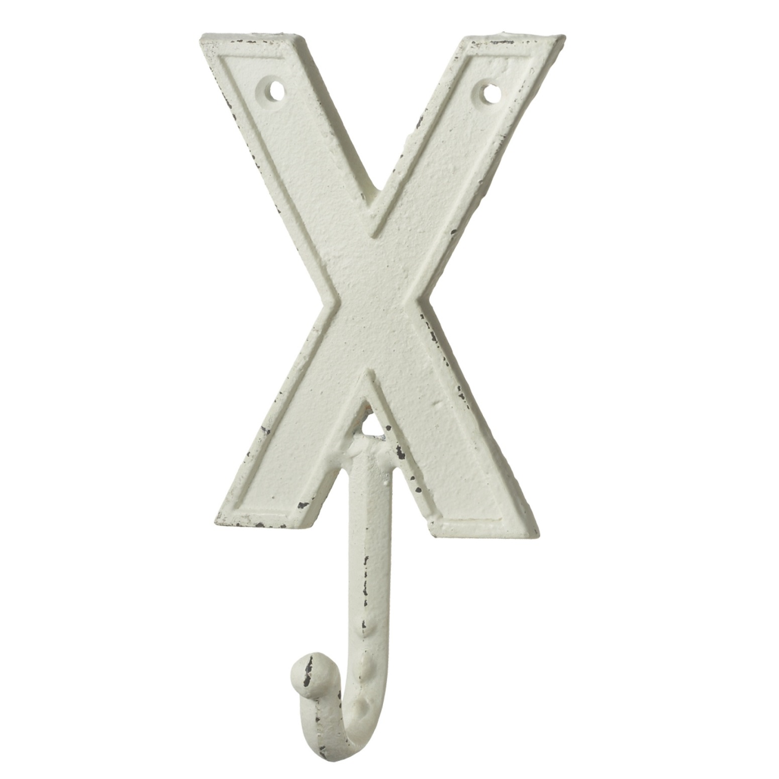 Monogram Letter X Single Wall Hook Painted Cast Iron 7.5 Inch - Mary B ...