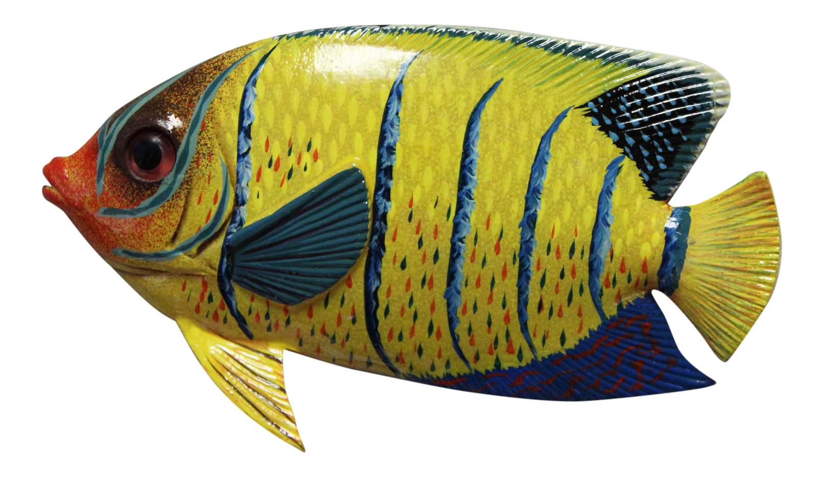 Big 12 Inch Tropical Fish Tiki Sea Life Bath Wall Decor Yellow Tail ...