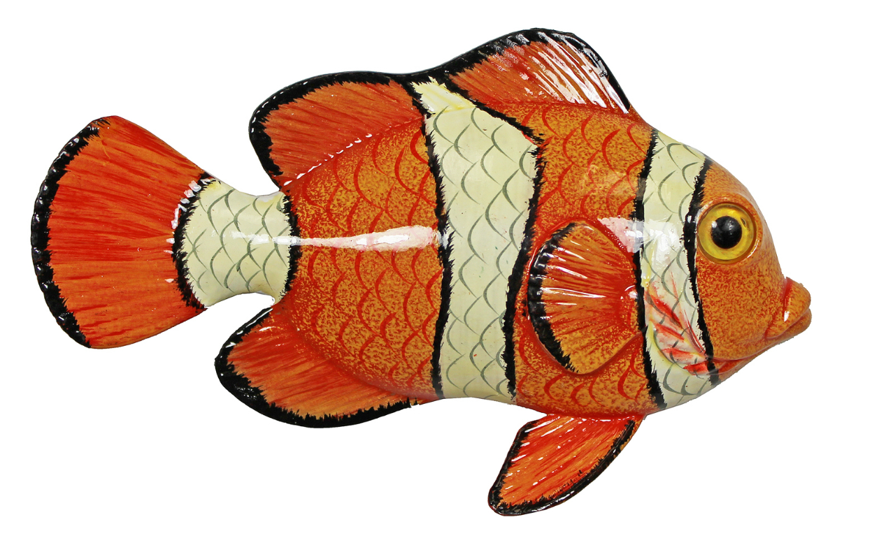Big 12 Inch Tropical Nemo Clown Fish Tiki Sea Wall Decor 12TFW38 - Mary ...