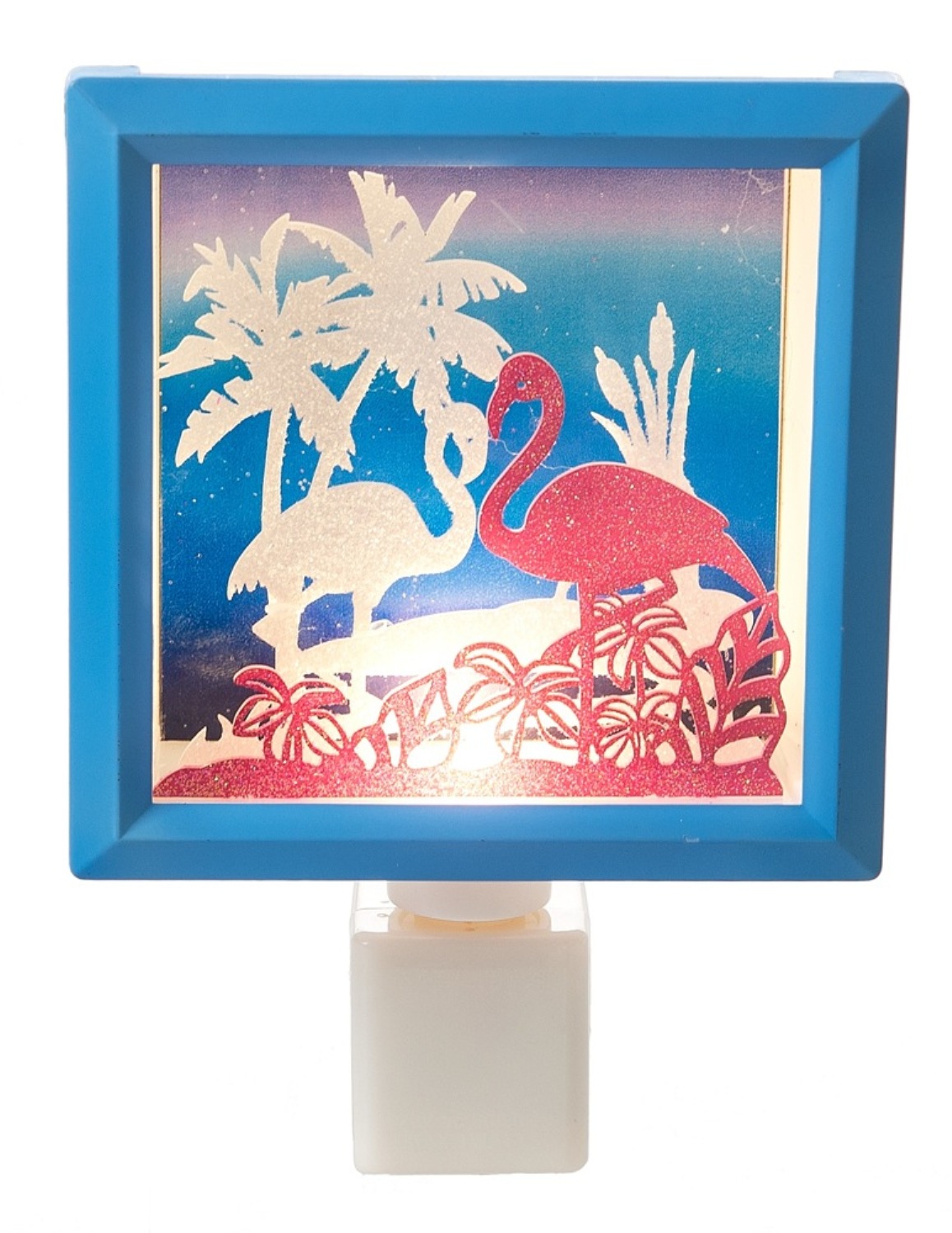 Flamingos and Palm Trees Laser Cut Scene Box Night Light Electric ...