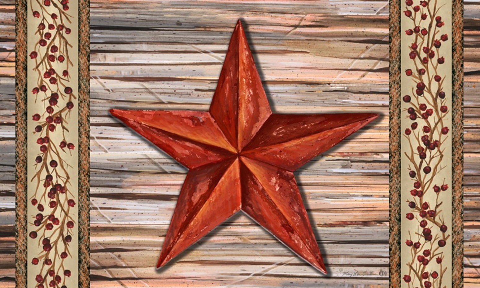 Country Primitive Rustic Barn Star Welcome 30 x 18 Inch Floor Mat Rug ...