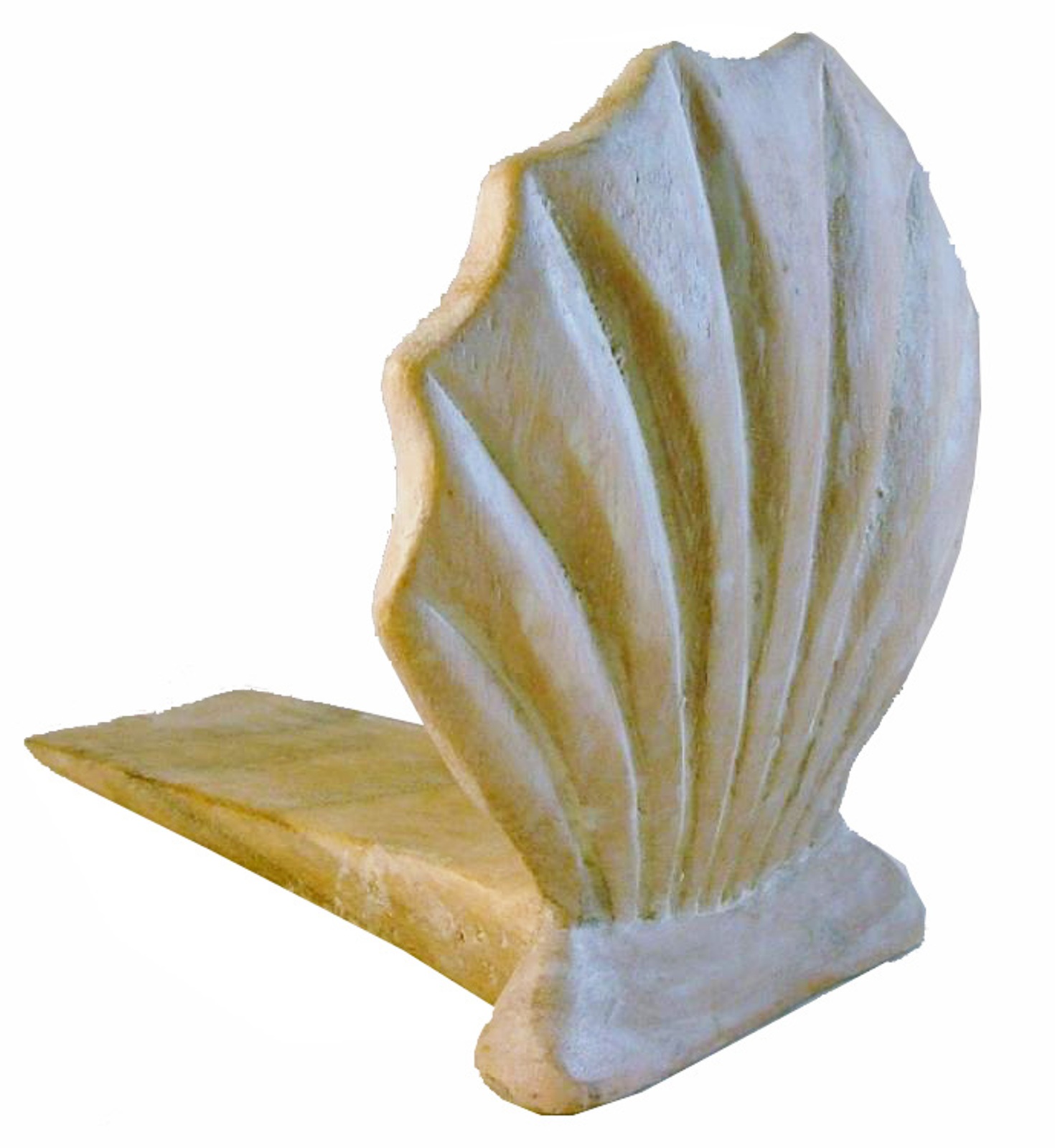 Tropical Scallop Seashell Hand Carved Whitewashed Wood Bath Kitchen ...