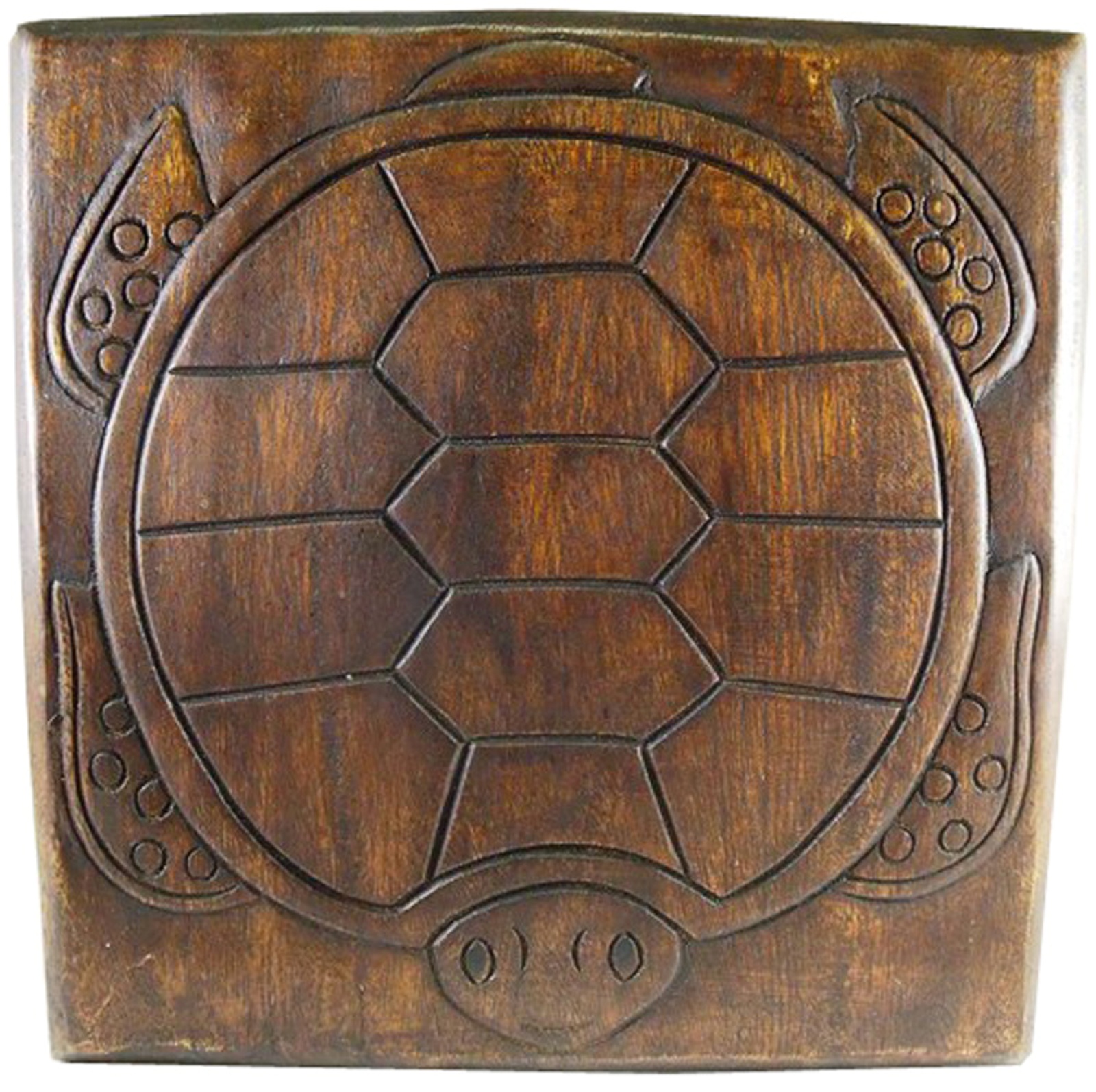 Hand Carved Sea Turtle Stained Wooden Side End Table 18 Inches - Mary B ...