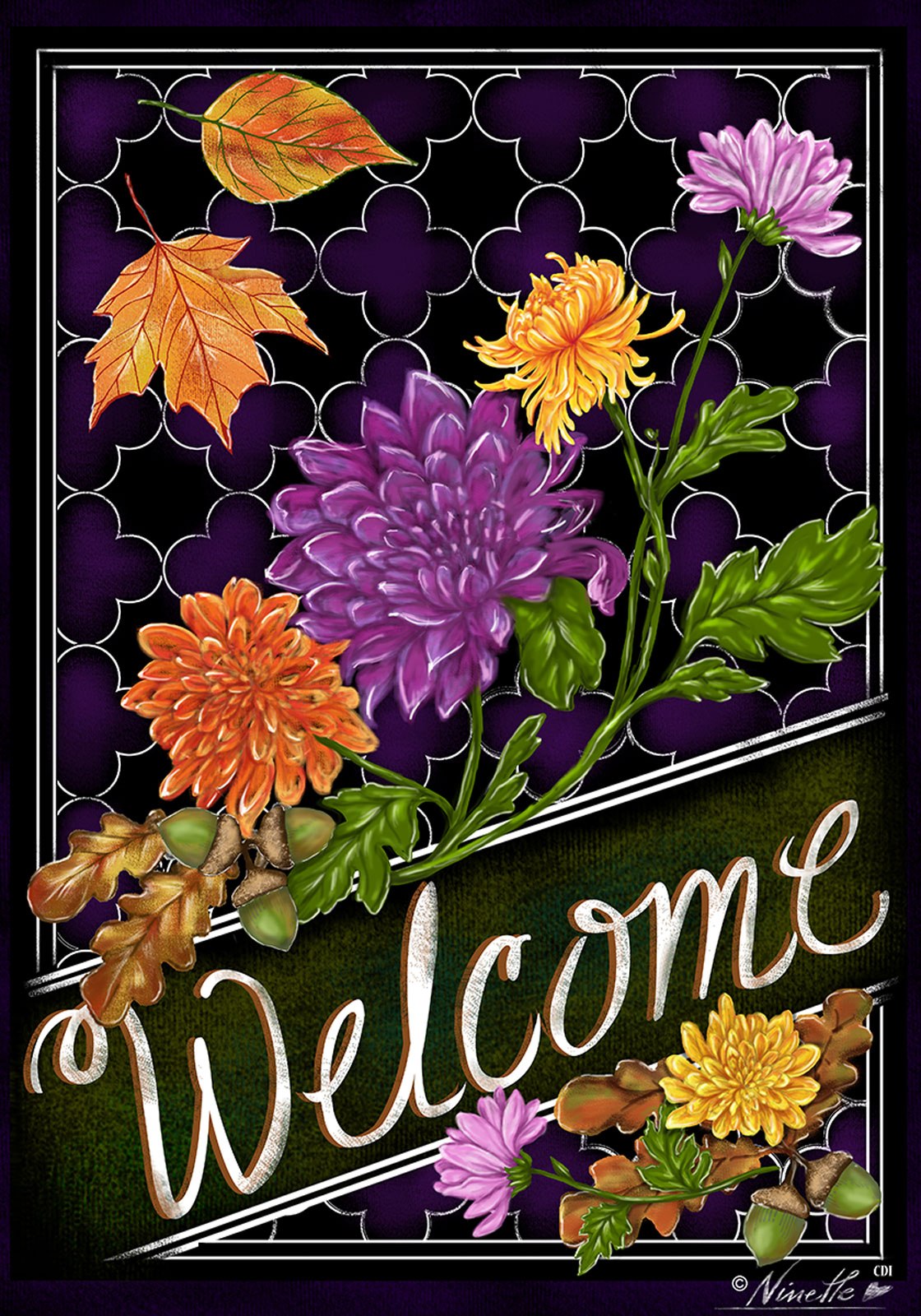Welcome Mums Fall Beauty 12 X 18 Inch Garden Flag Custom Décor - Mary B ...