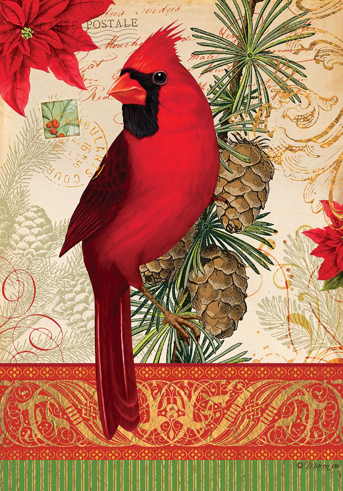 Regal Red Virginia Cardinal Holiday 12 X 18 Inch Garden Flag Custom ...