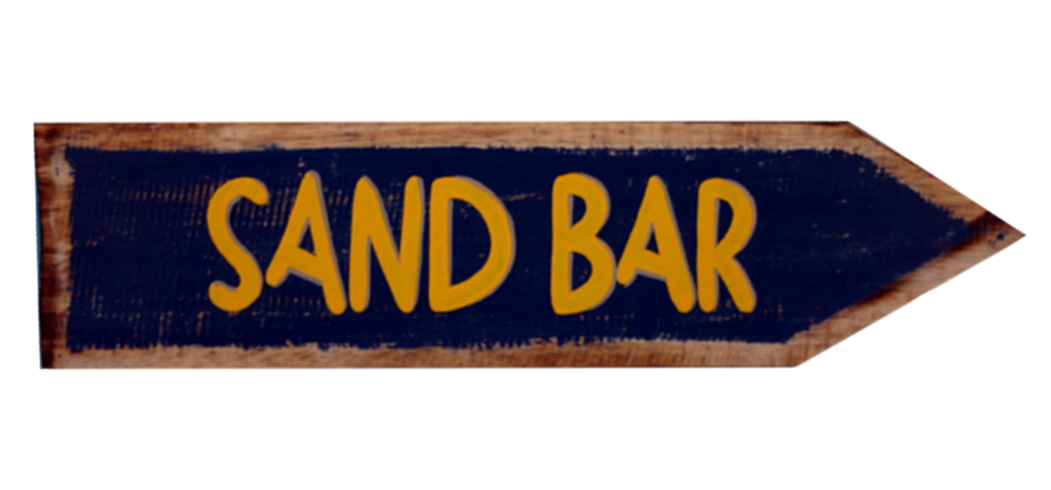 Sand Bar Directional Arrow Wood Wall Plaque 18 Inch Blue Sign - Mary B ...