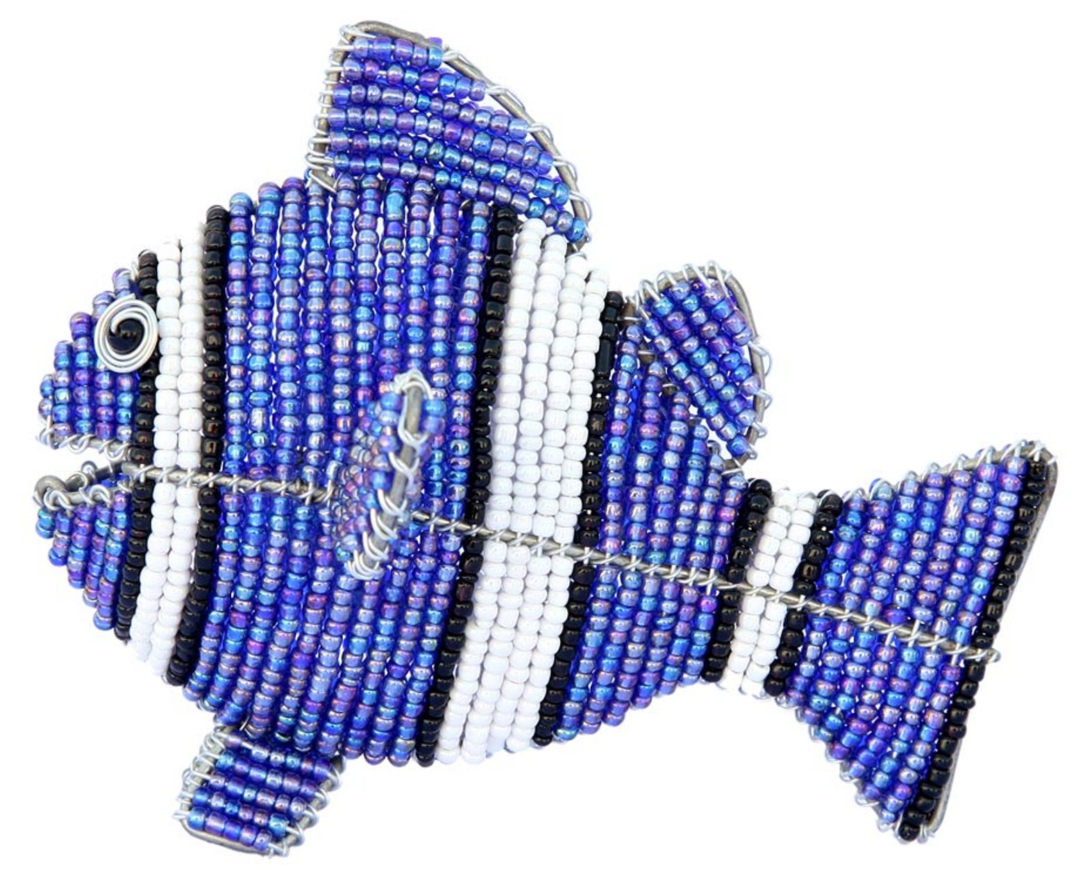 Tropical Ocean Reef Clown Fish Blue Beaded Wire Hanging or Tabletop ...