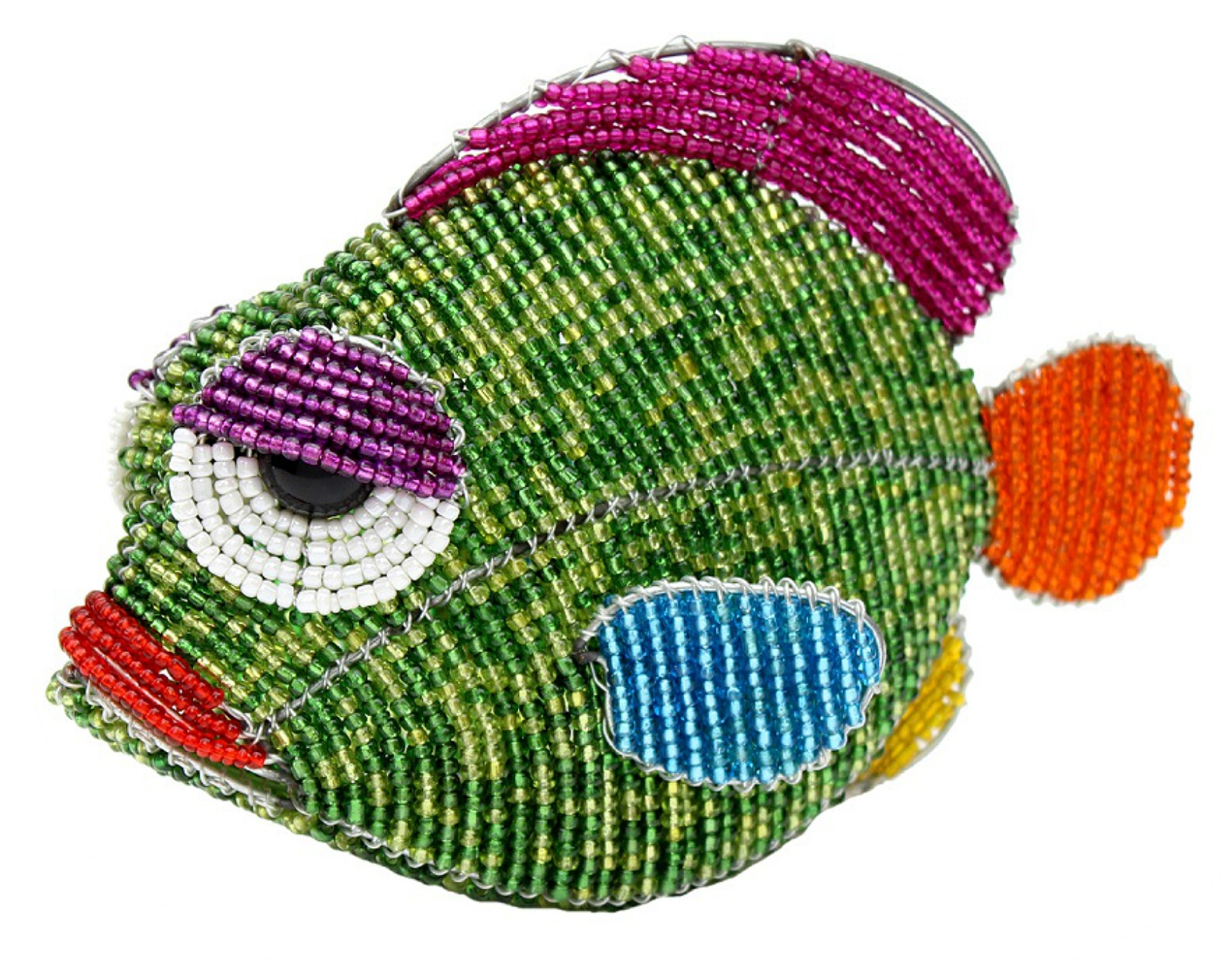 Tropical Ocean Green Torpid Fish Glass Beaded Wire Sculpture - Mary B ...