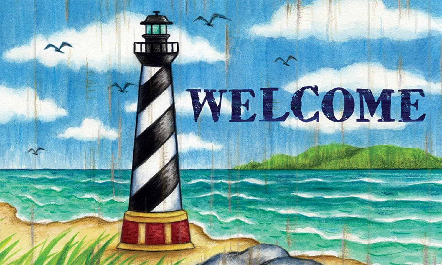 Hatteras Lighthouse Coastal Welcome Accent Rug Mat 30 X 18 Inches ...