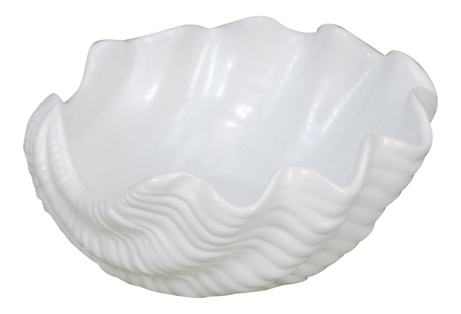 Clam Shell Shaped White Serving Bowl 7 Inches Ceramic - Mary B ...