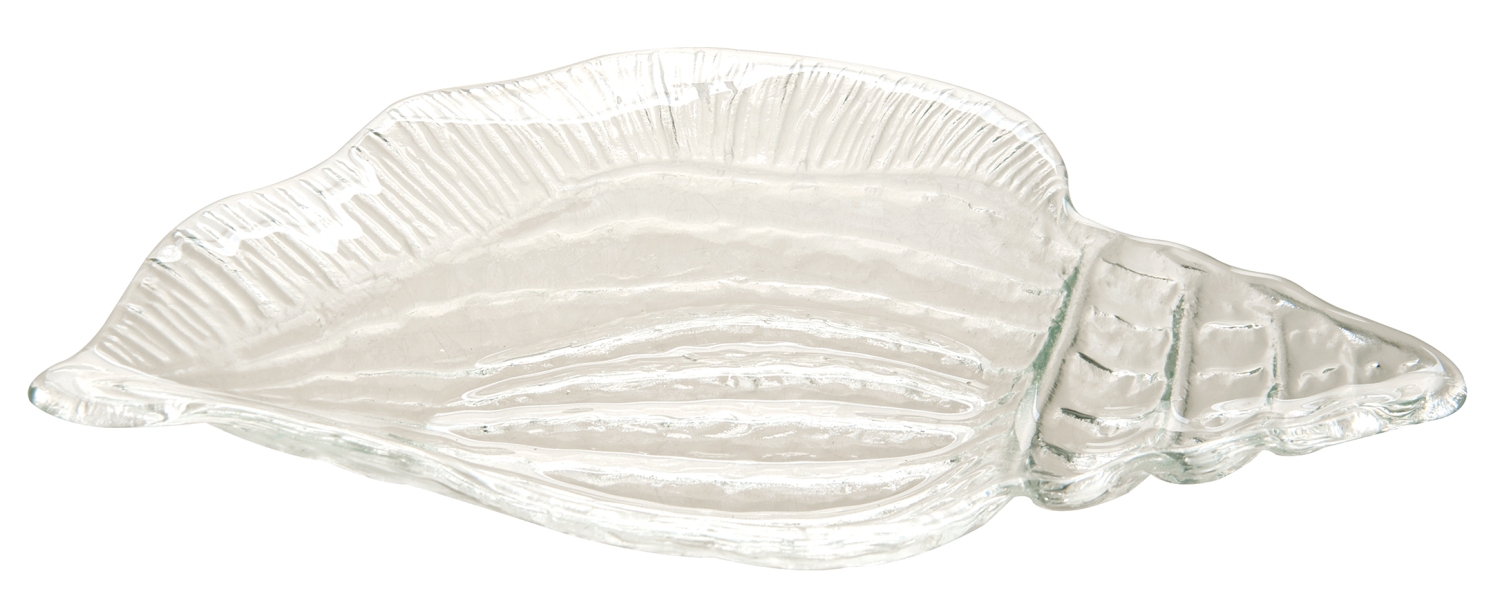Single Conch Shell Shaped Serving or Dinner Plate Clear Glass - Mary B ...