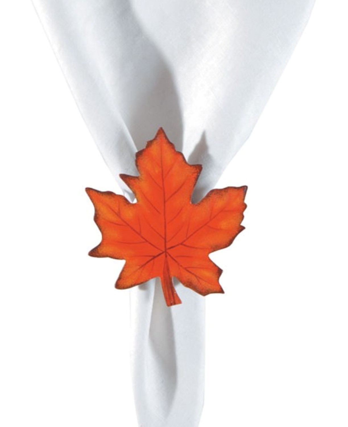 Glorious Fall Maple Leaf Shaped Napkin Rings Set of 4 Metal 4 Inches ...