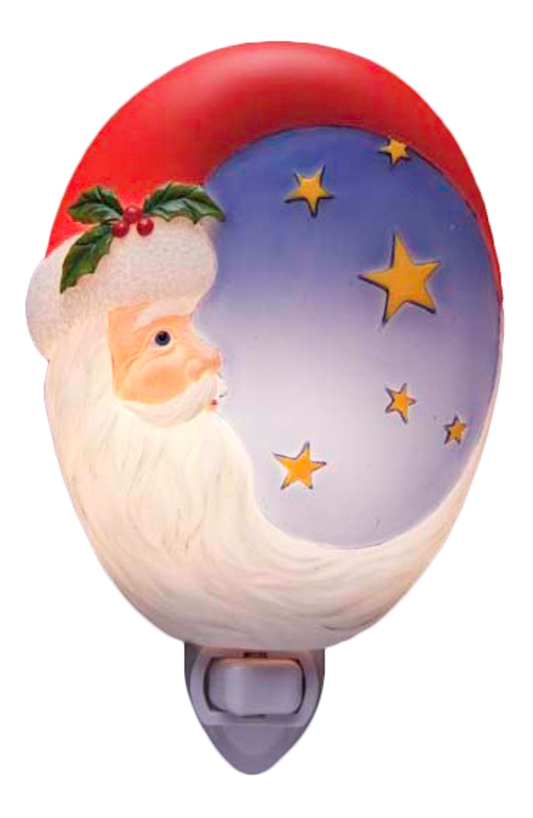 Christmas Holiday Santa Moon Hand Painted Night Light - Mary B ...