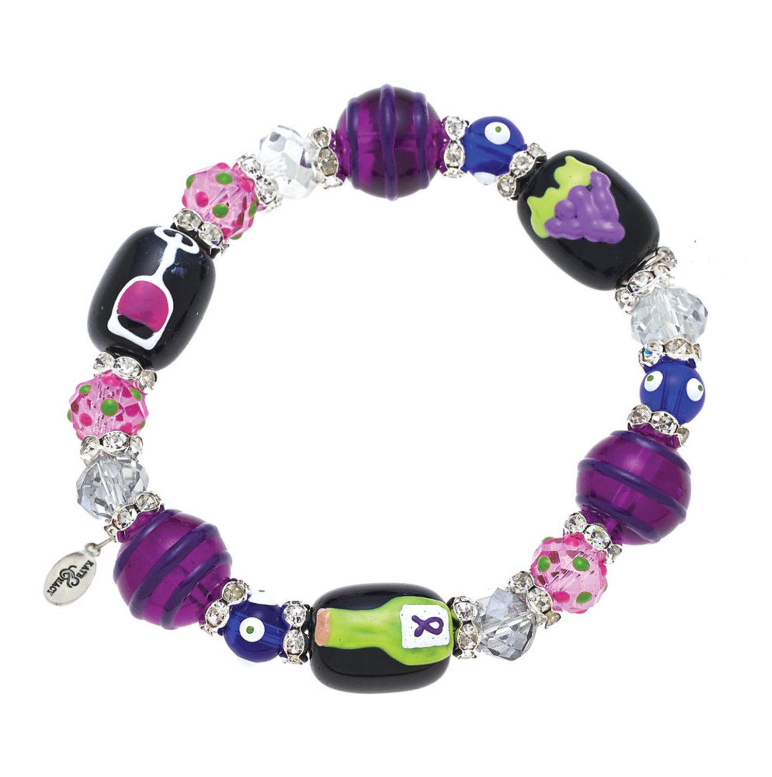 Wine Rhinestone Glass Beaded Kate and Macy Stretch Bracelet Clementine ...