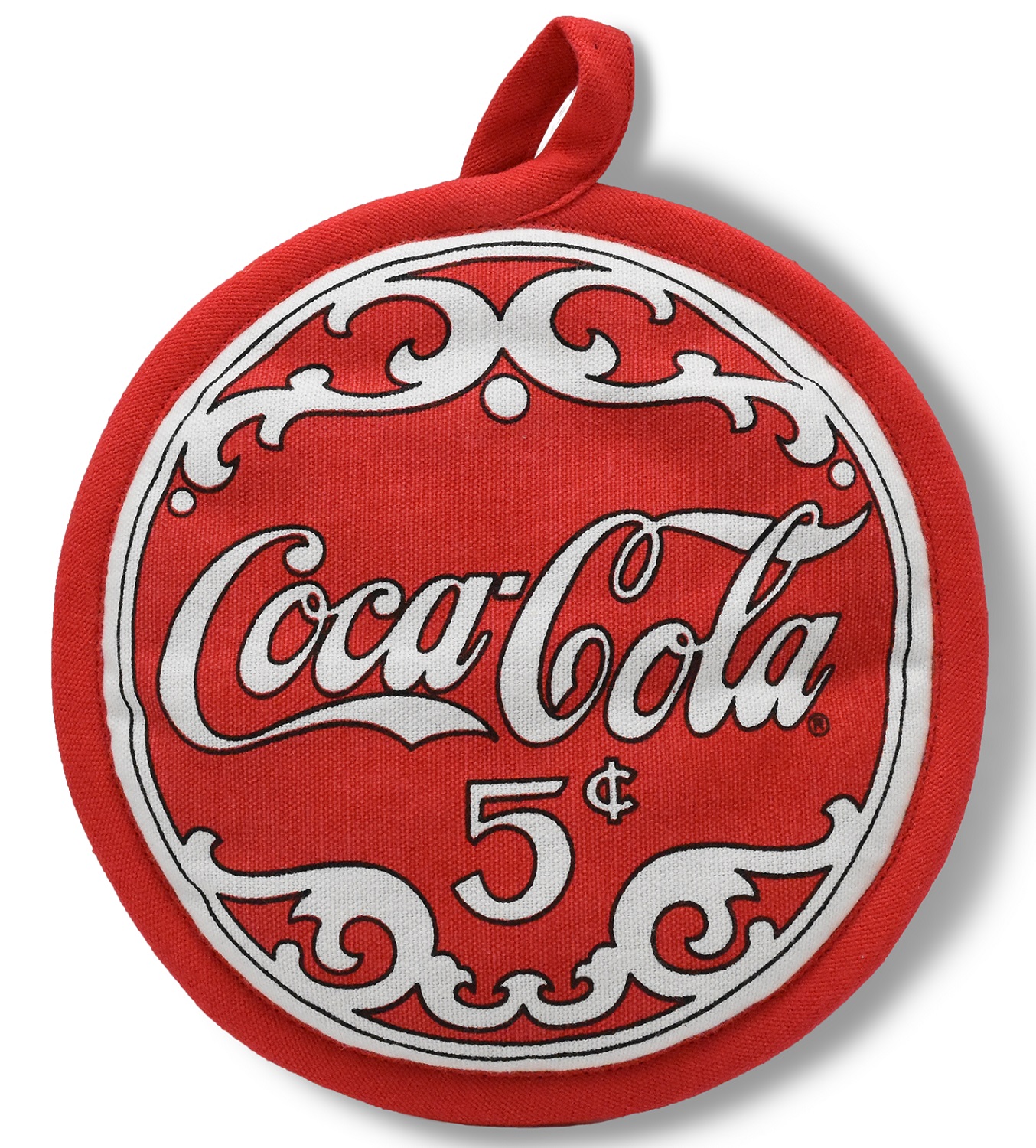 Red White Coca Cola Five Cents Advertising Kitchen Pot Holder Licensed ...
