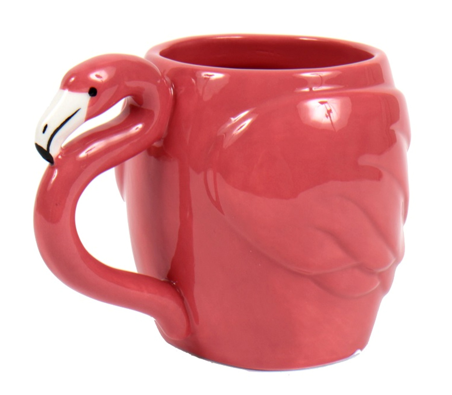 Bright Pink Flamingo Shaped Coffee Tea Ceramic Mug 14 Ounces - Mary B ...