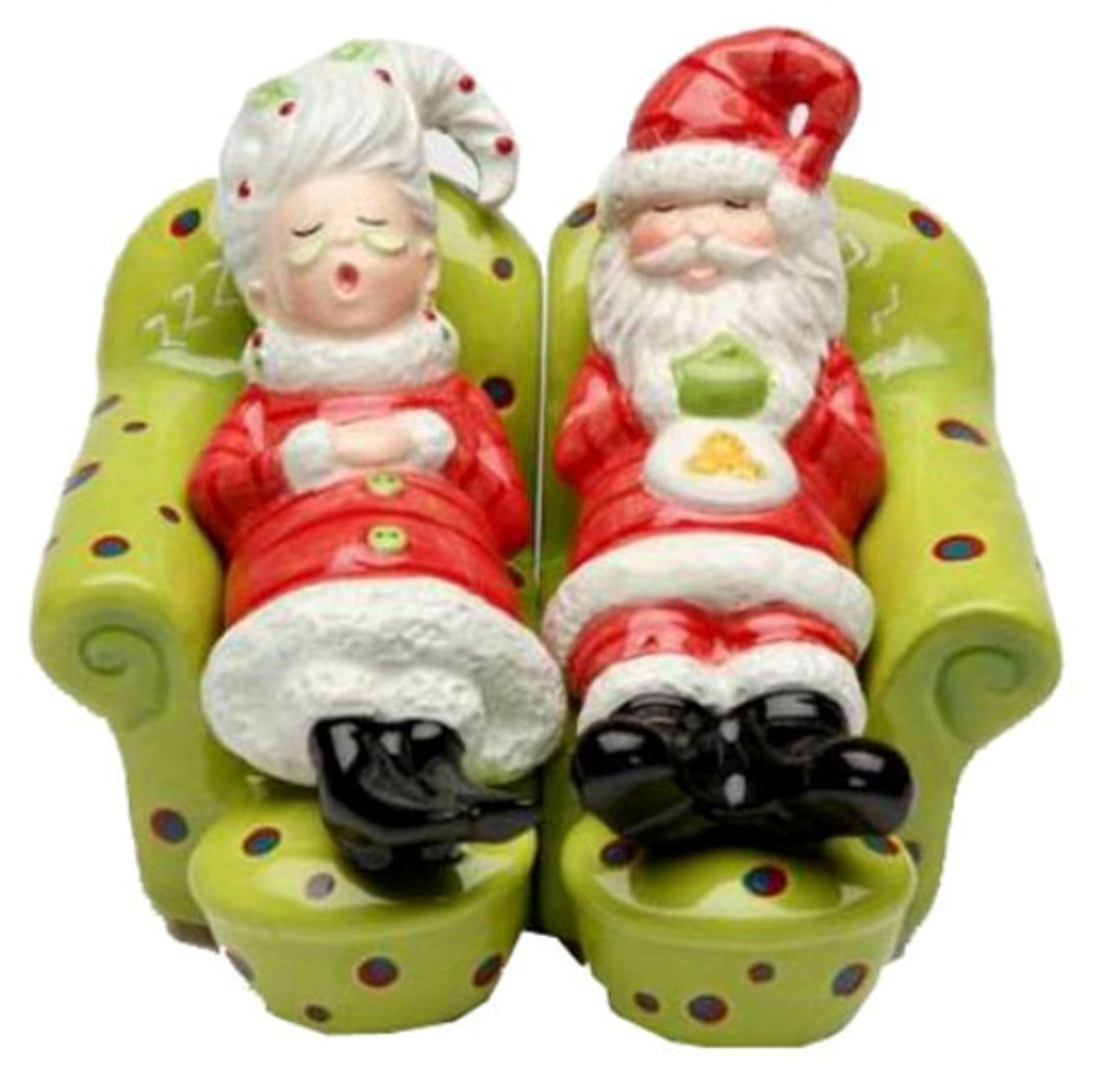 Santa and Mrs Claus Chilling On the Sofa Salt and Pepper Shaker Set ...