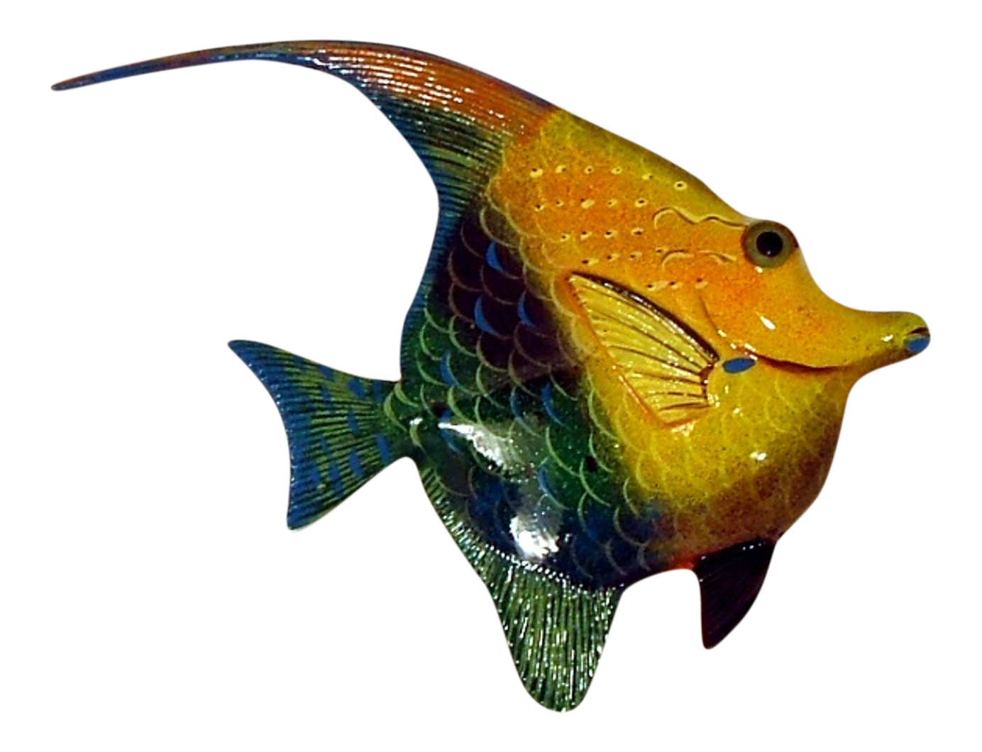 Tropical Yellow Green Angel Fish Tiki Bar Wall Decor 7X6 Inch Angw37a ...