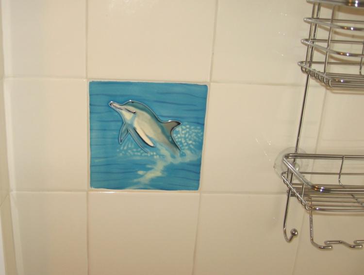 Coastal Blue Dolphin Swimming 6x6 Inches Ceramic Tile - Mary B ...