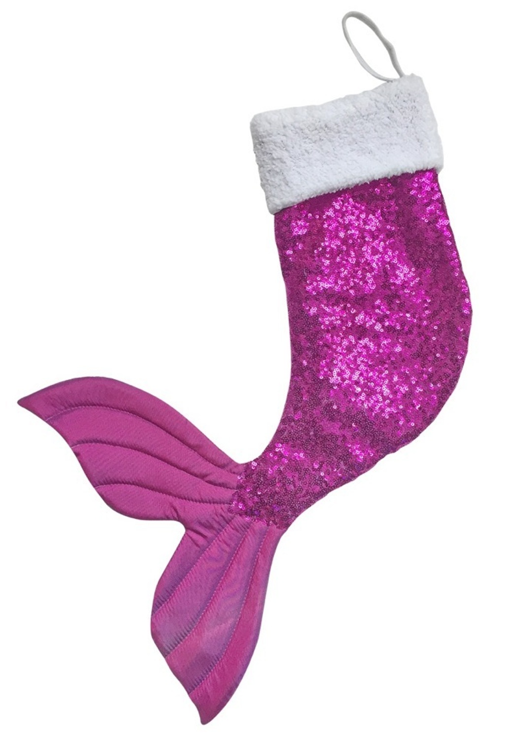 Hot Pink Sequined Mermaid Tail Christmas Holiday Stocking - Mary B ...