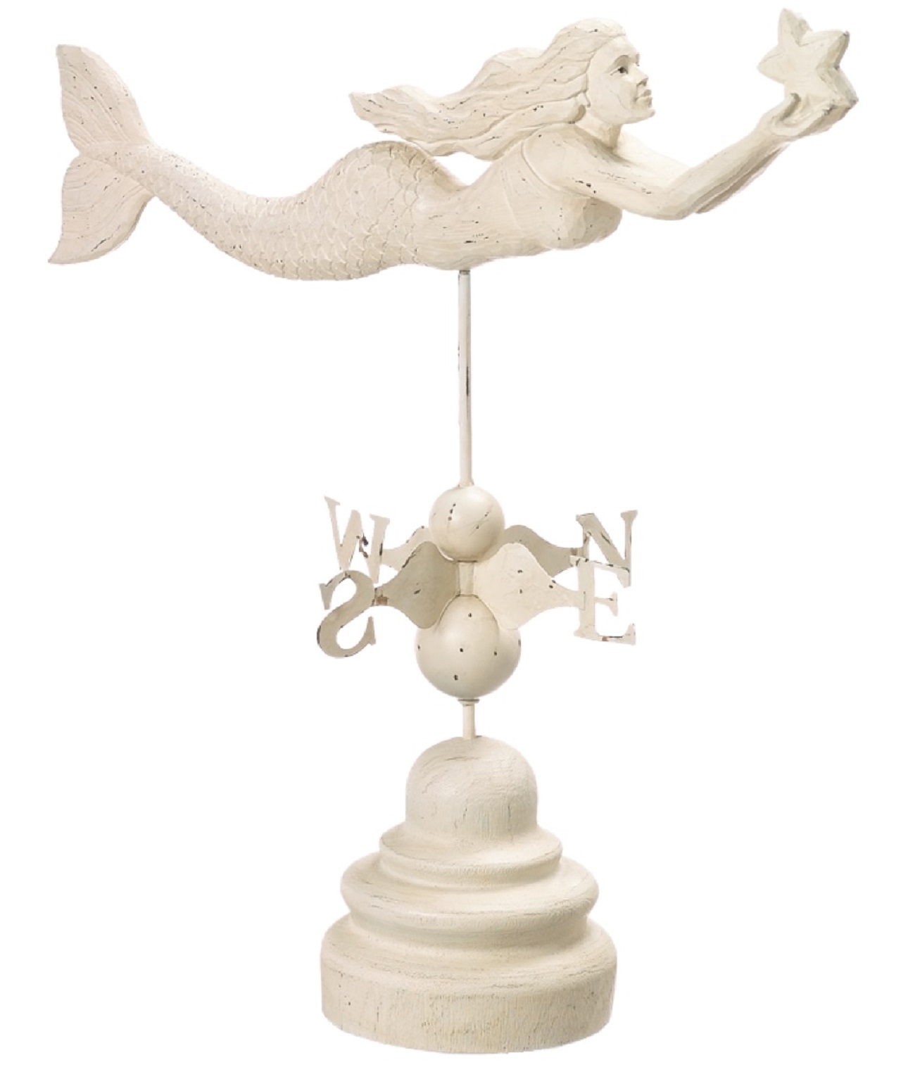 Mermaid and Starfish Weather Vane 24 Inch Coastal Tabletop Figurine ...