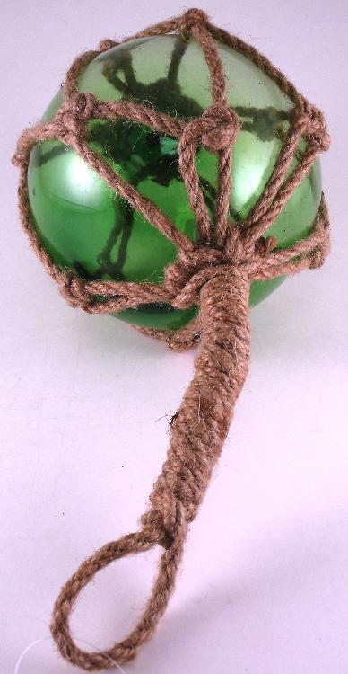 Japanese Glass Fishing Fish Net Float Buoy Tiki Decor Green - Mary B ...