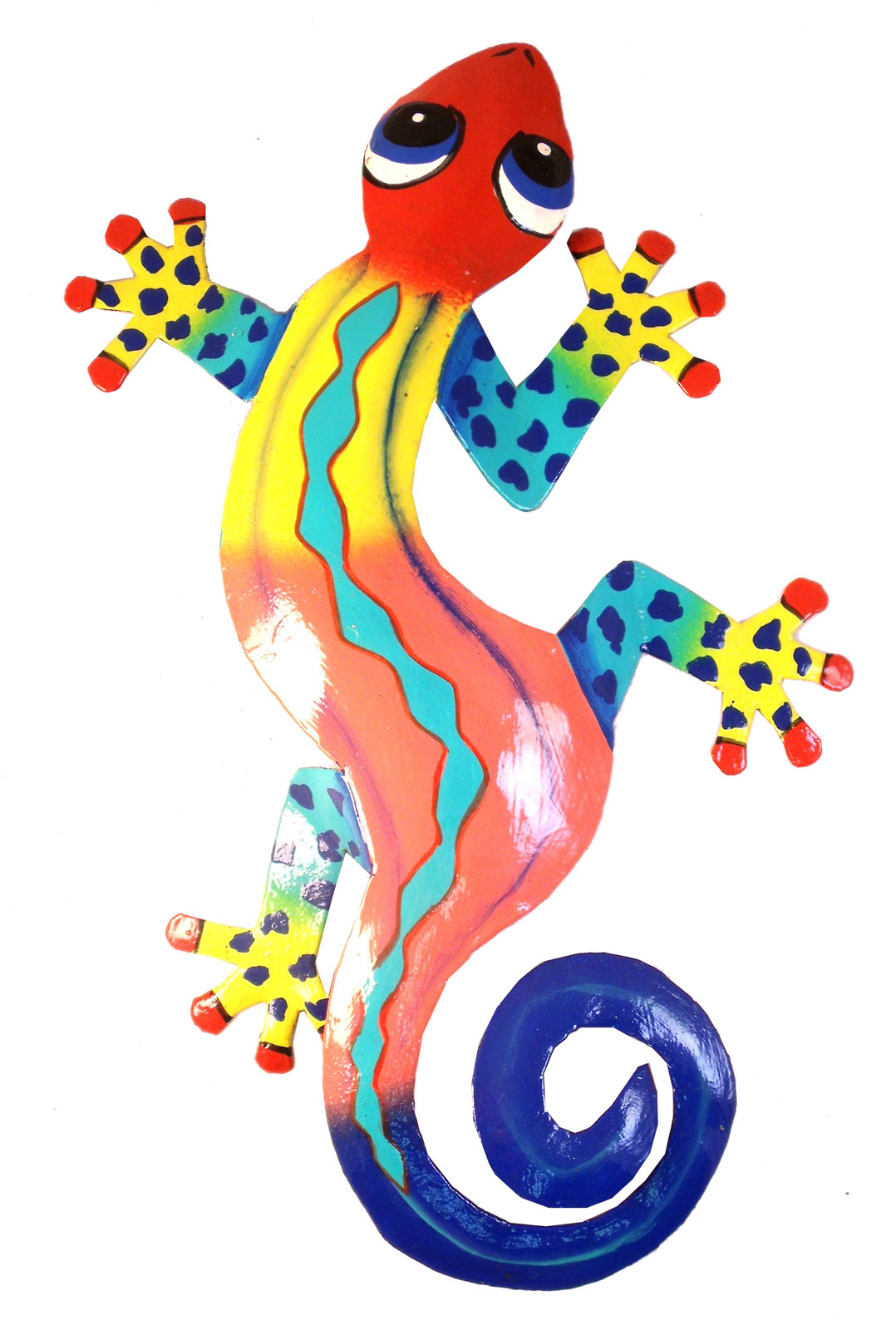 Hand Crafted Tropical Gecko Decor Haitian Metal Striped - Mary B ...