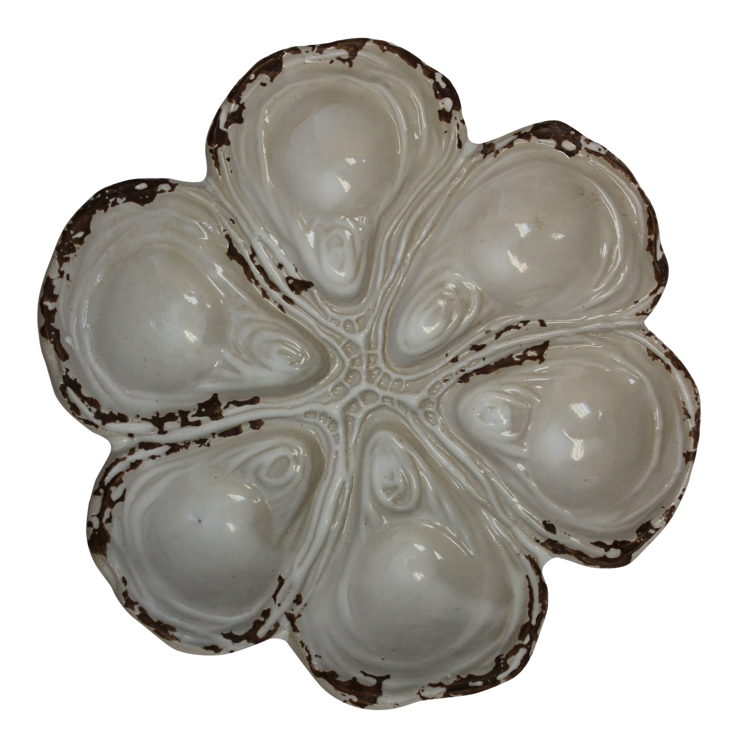 Oysters on the Half Shell Shaped Serving Platter Ceramic 7.5 Inches ...