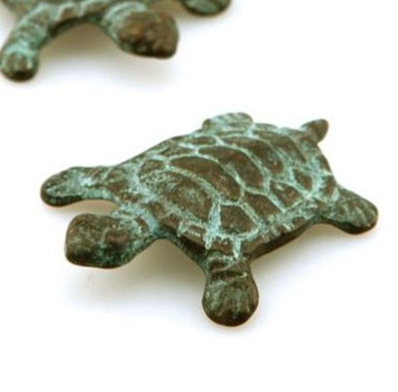 Miniature Tropical Reef Sea Turtle Brass Sealife Decor - Mary B ...