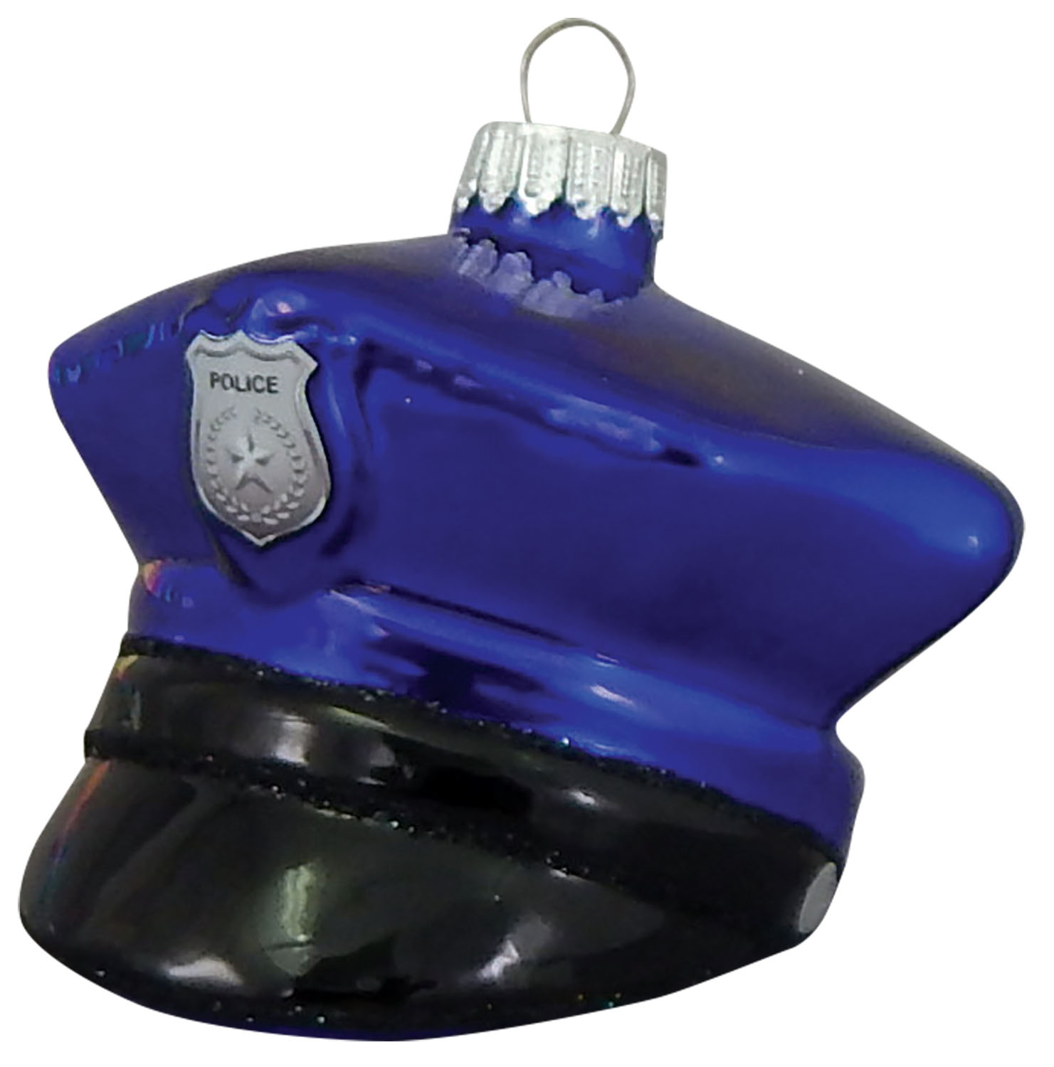Christmas By Krebs Police Officer Hat Holiday Ornament Glass - Mary B ...