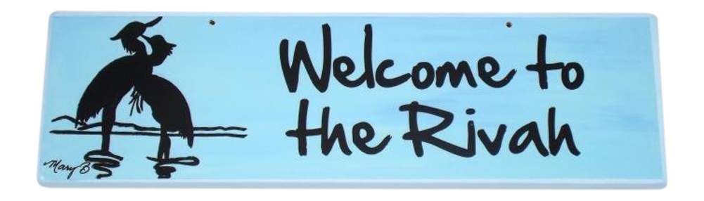 Wooden Sign Welcome to the Rivah Heron Wall Plaque - Mary B Decorative Art