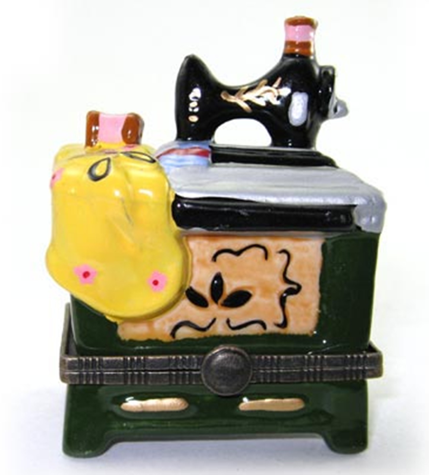 Sewing Machine Sew Stitches Hinged Trinket Box phb - Mary B Decorative Art