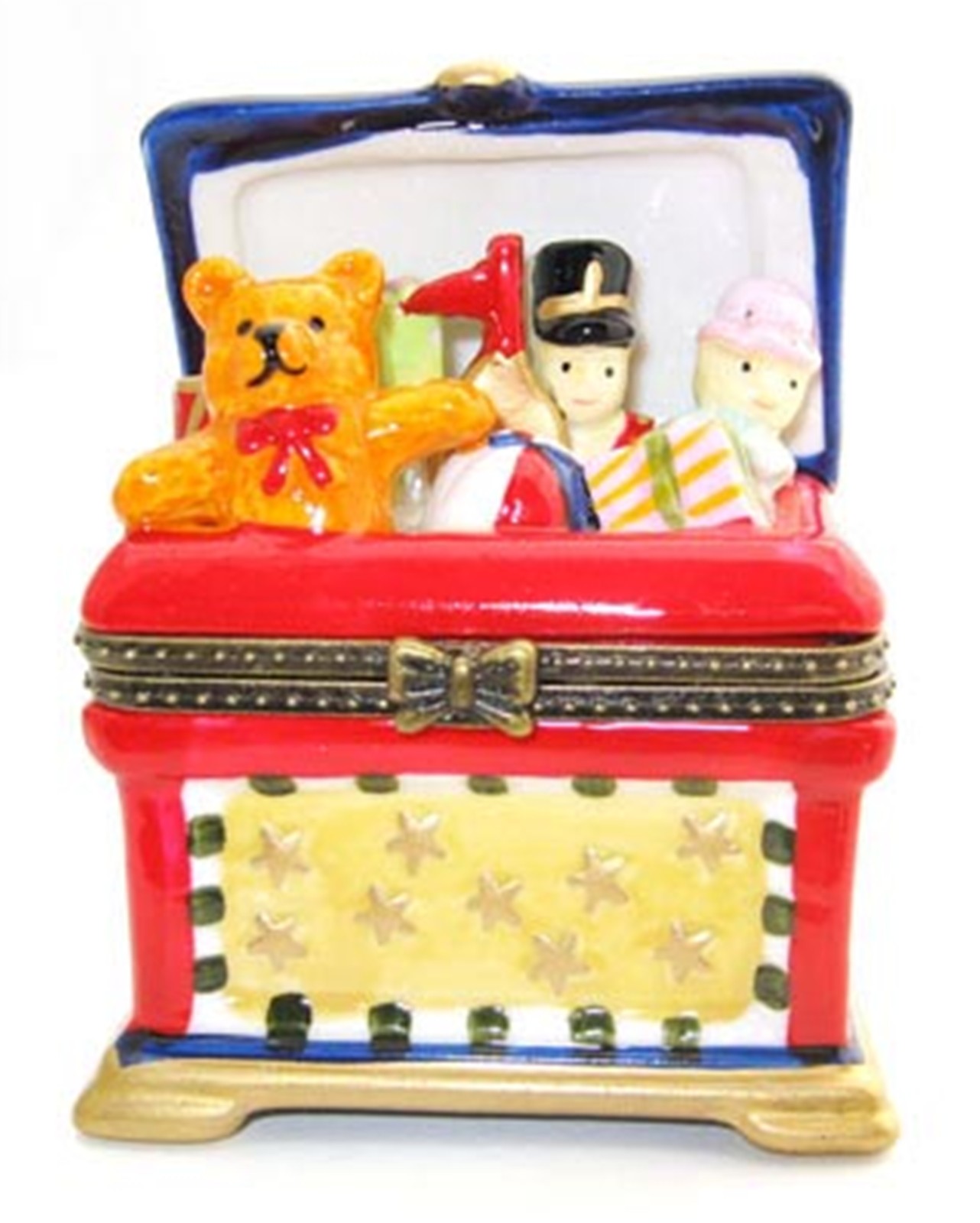 Toy Soldier Chest Teddy Bear Clown Trinket Box - Mary B Decorative Art