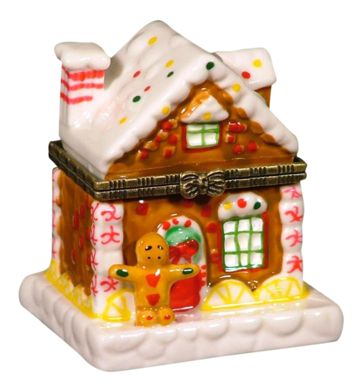 Gingerbread House Boy Hinged Trinket Box Porcelain Hinged Box - Mary B ...