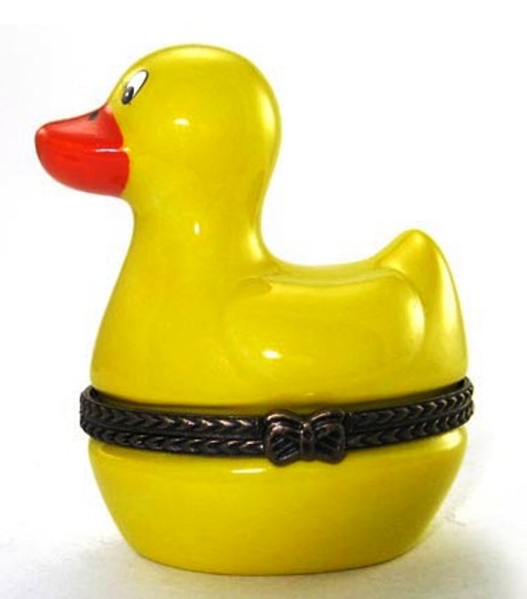 Yellow Rubber Ducky Duck Hinged Trinket Box 567 - Mary B Decorative Art